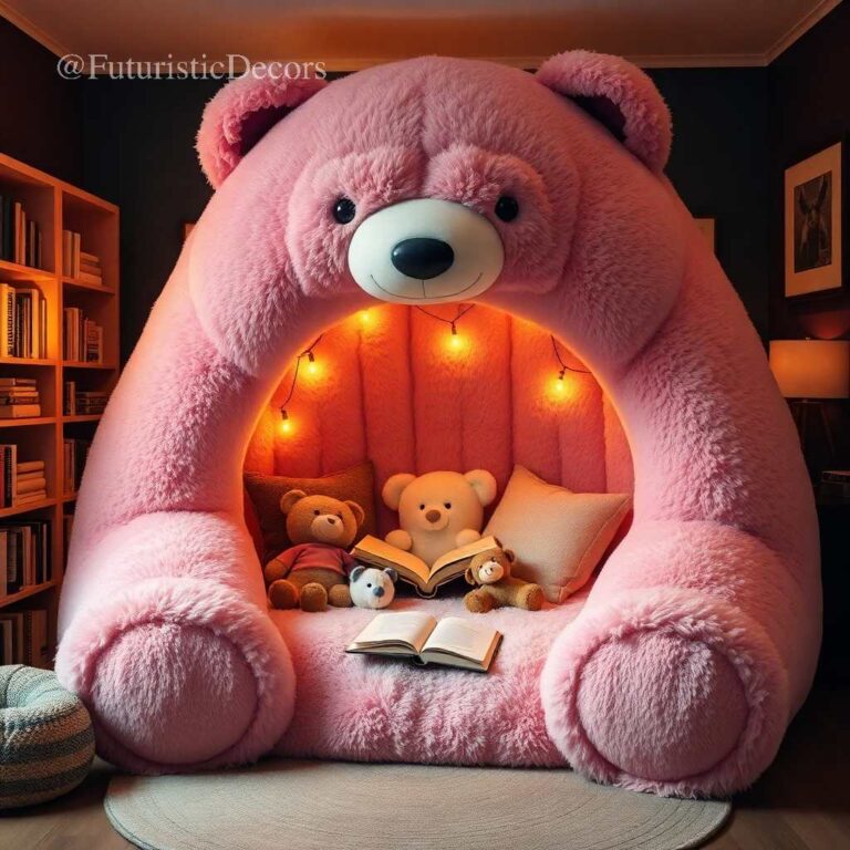 Transform Your Living Room with a Cute Bear Reading Den