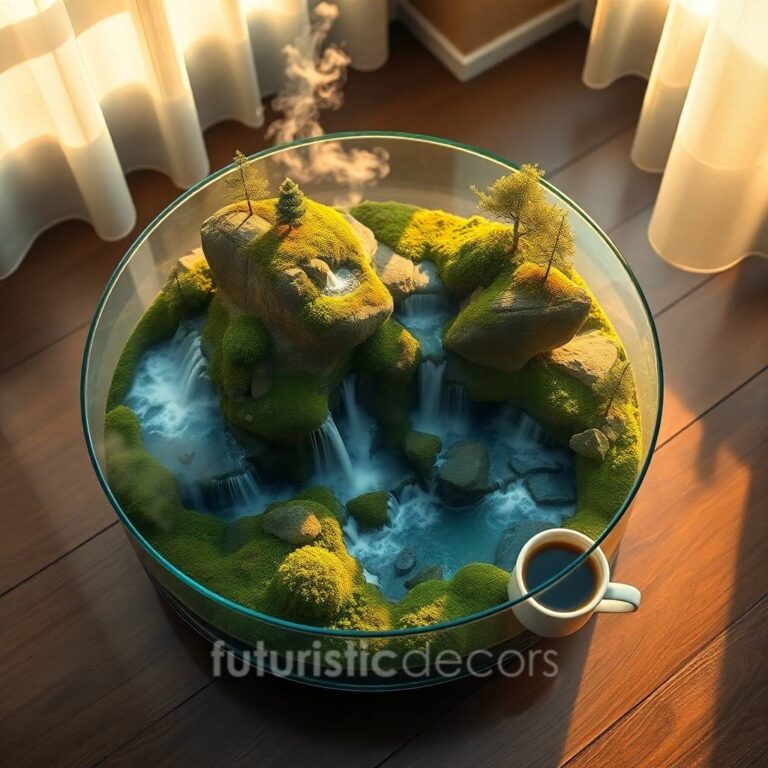 Coffee Tables With Real Waterfalls Inside Them