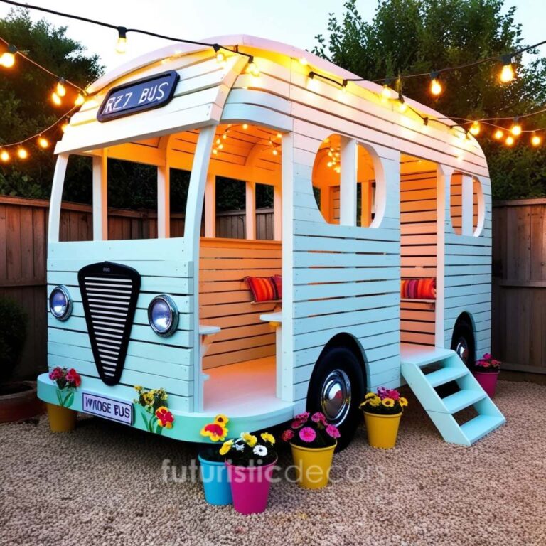 Backyard Adventures Begin with Bus Pallet Playhouses