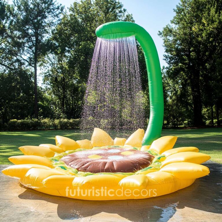 Relaxing in Your Own Inflatable Sunflower-Shaped Pool