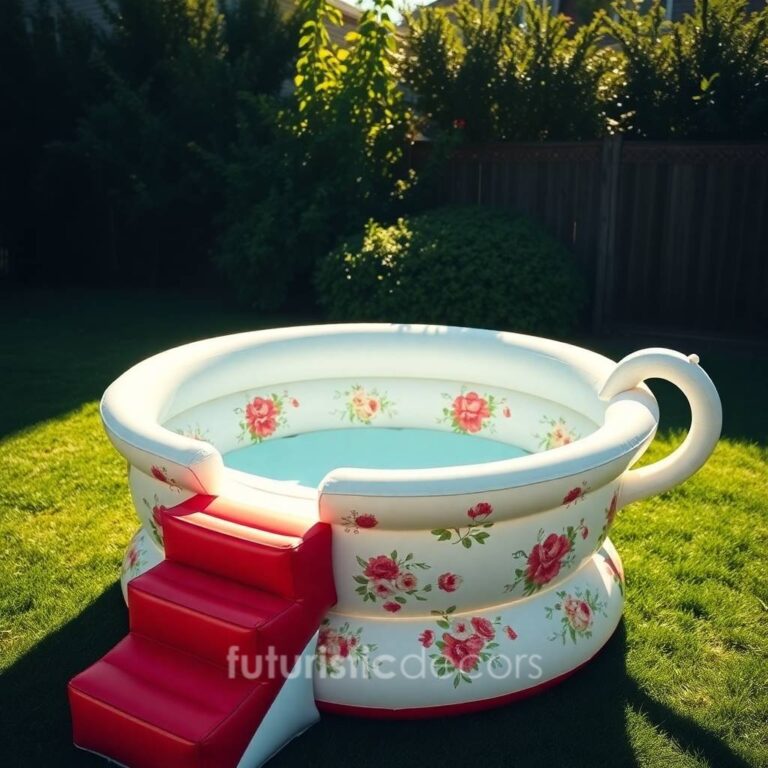 Inflatable Teacup Pool That Blends Tea Party Charm with Water Fun