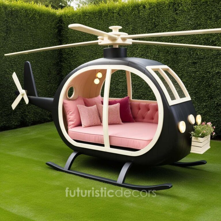 Wooden Helicopter Garden Pod: A Functional Fantasy for Modern Gardens