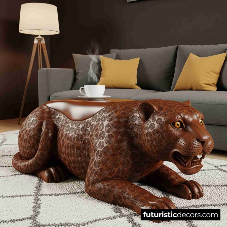 Leopard Coffee Tables in Solid Wood for a Bold Interior Statement