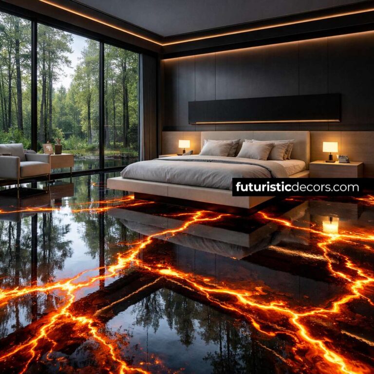 LED Screen Lava Flooring for Bedroom with a High-Tech Vibe