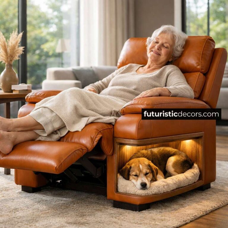 Dog Pod Recliner | Recliner Built-In Dog Pod for Small Spaces